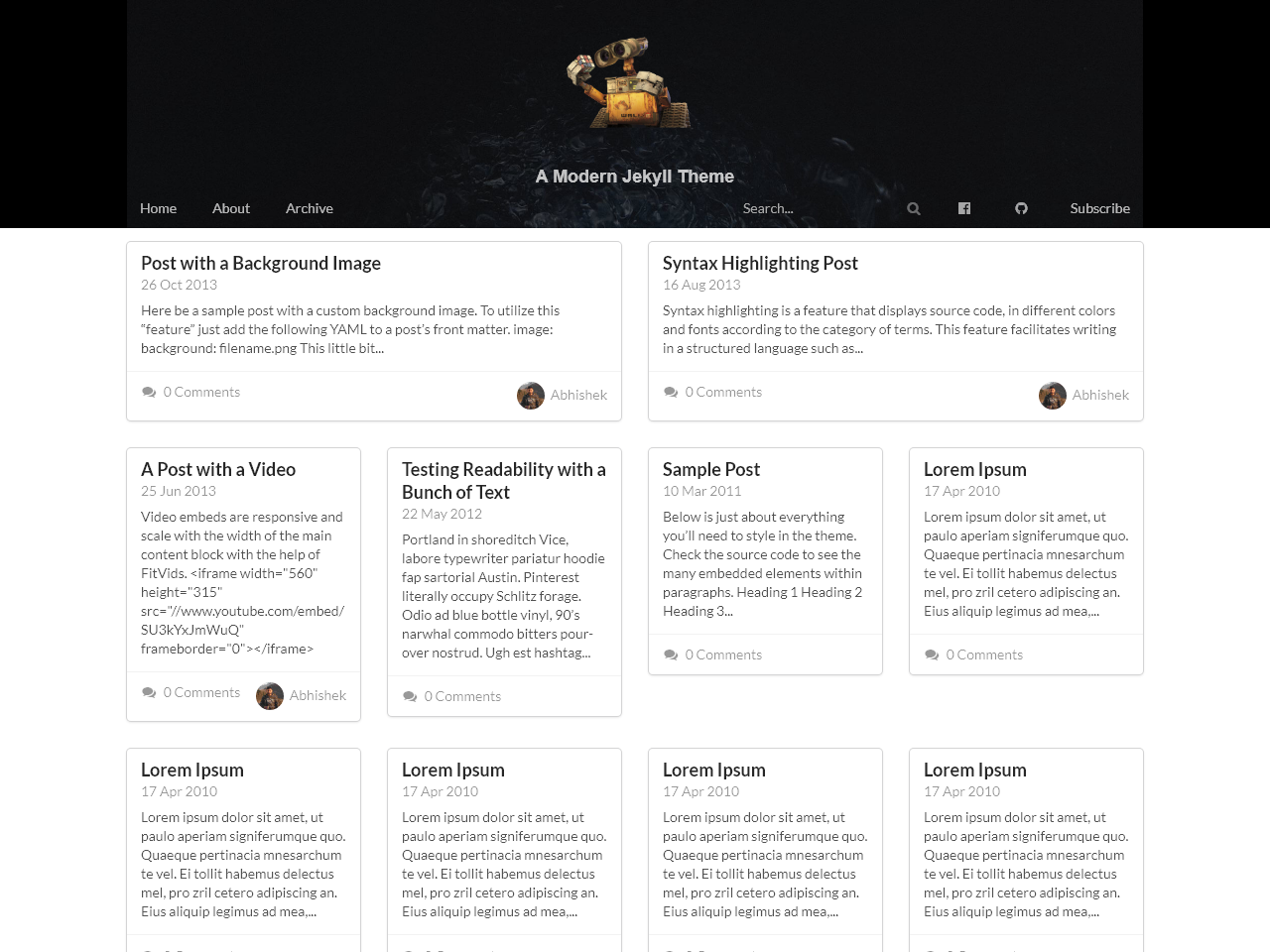 Wall-E jekyll Theme - 主题狗 ♥