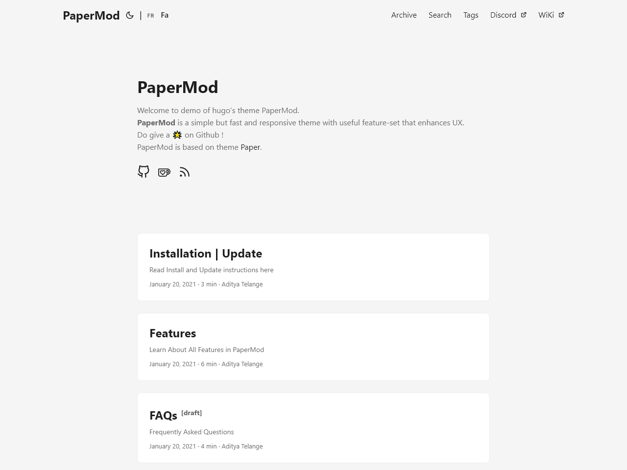 PaperMod hugo Theme - 主题狗 ♥